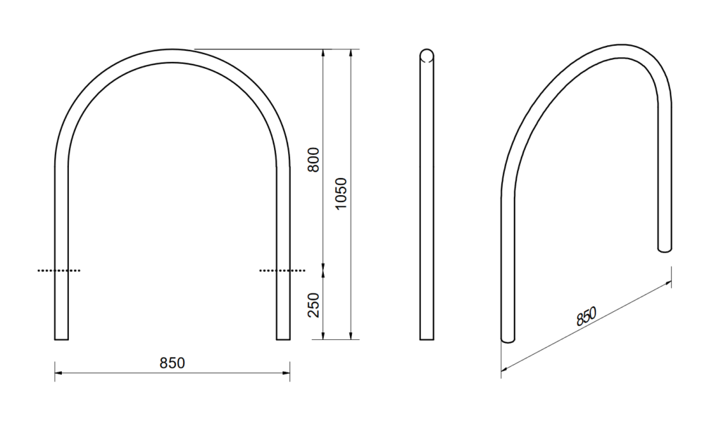 Bicycle Rack - Hoop Cast In - Classic Architectural Group